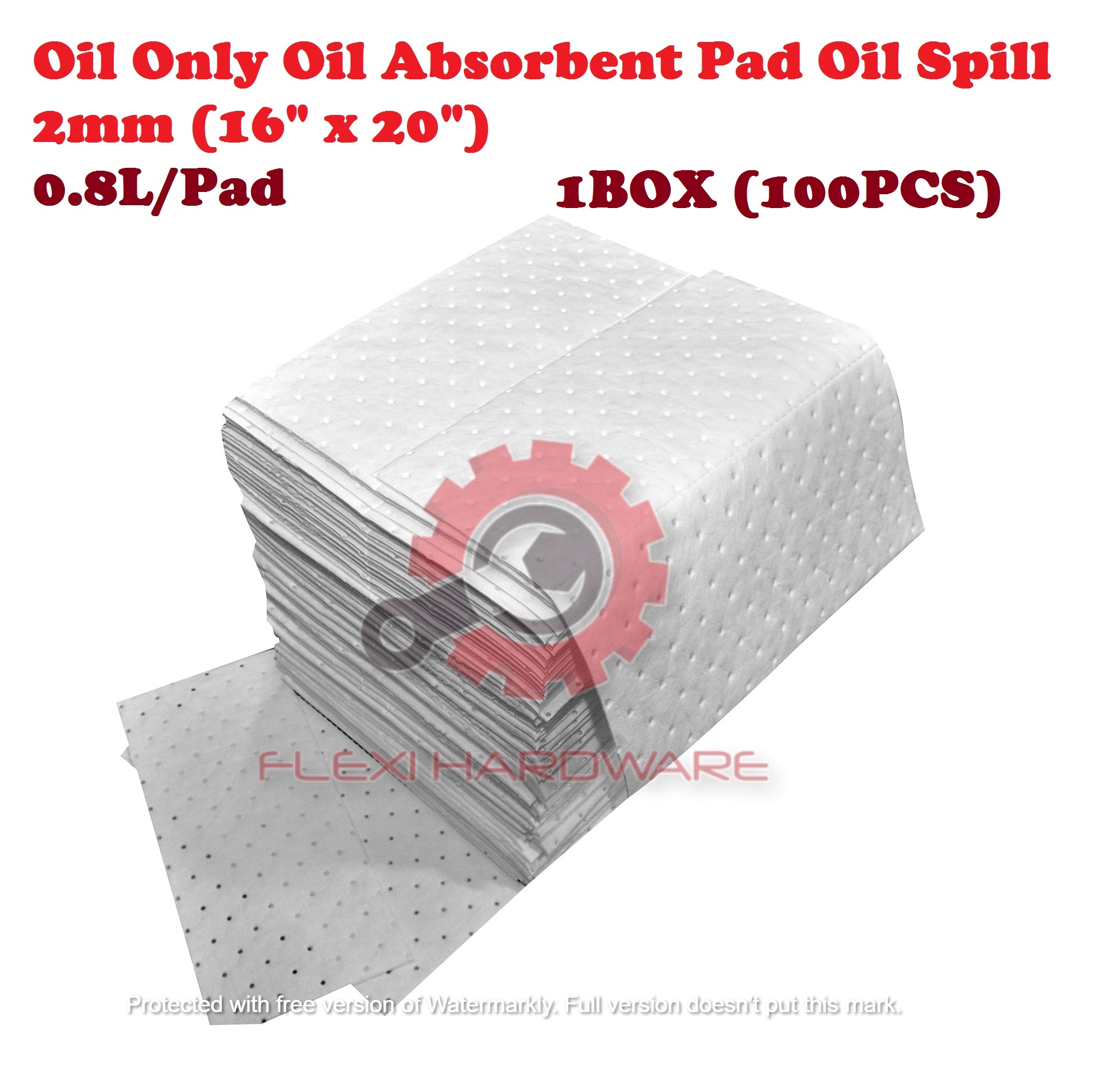 1BOX (100PCS) Oil Only Oil Absorbent Pad Oil Spill 2mm (16" x 20") 0.8L ...