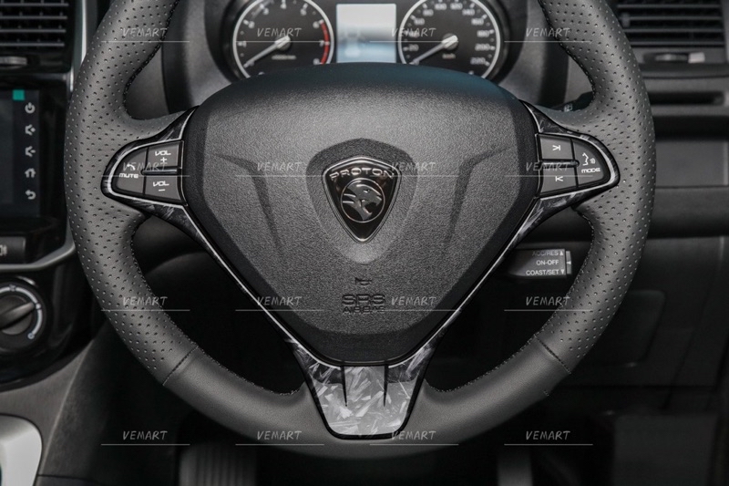 Vemart proton preve carbon fiber steering wheel frame cover garnish ...