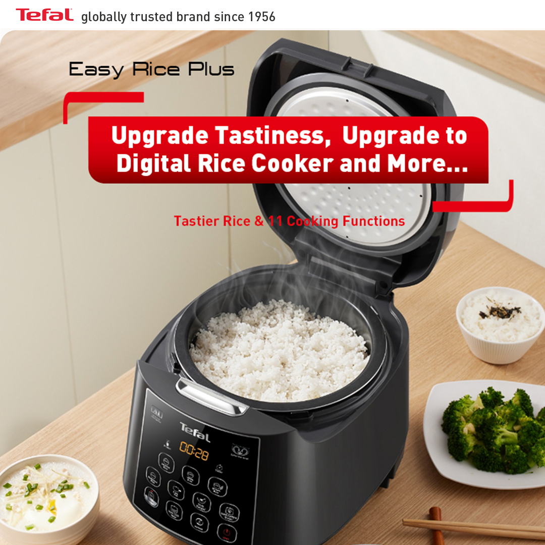 Tefal Rice Cooker Easy Rice Plus 1.8L (10 Cups) (RK736B) (RK7321 ...