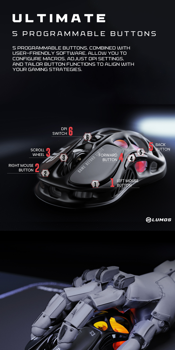 GravaStar Mercury M2 Wireless Gaming Mouse MICE 5 Light Mode Highly ...