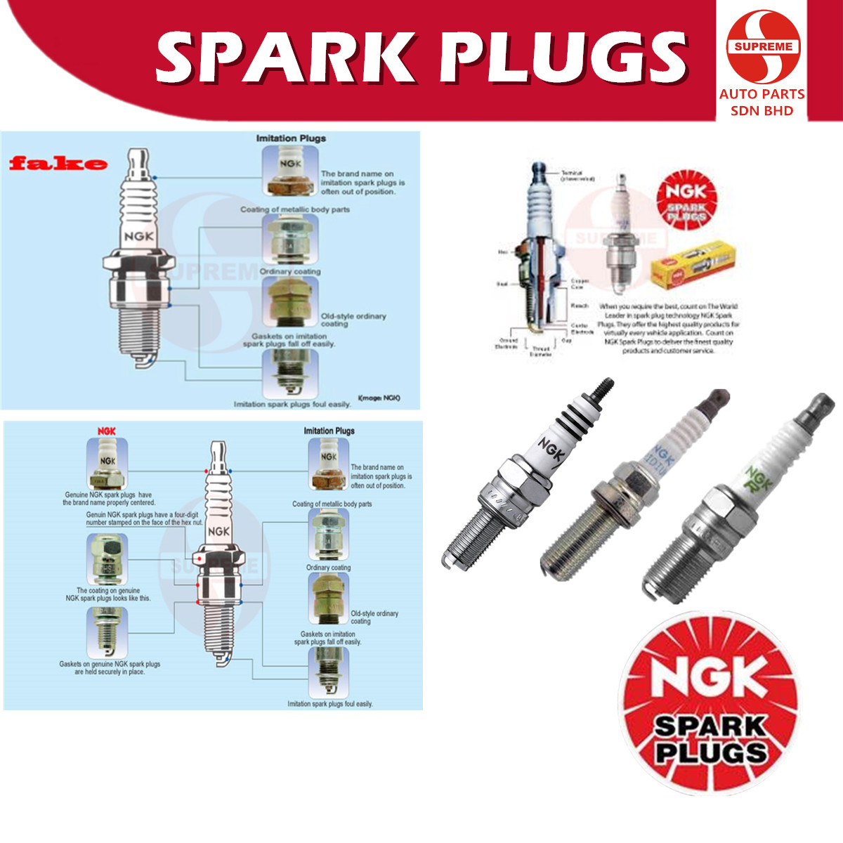 S2U Spark Plug NGK Perodua Kembara 1.3 J100 Kancil Turbo L5 Daihatsu ...