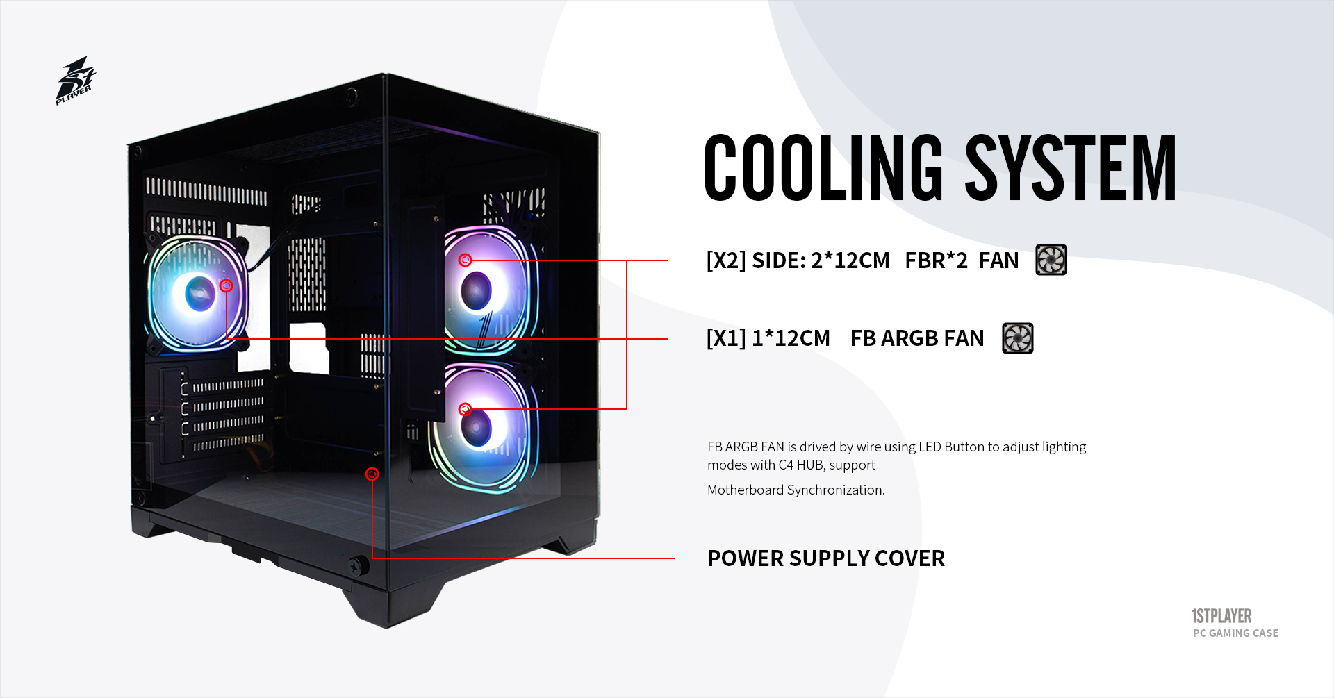1st Player MV5-TP Black | Micro ATX Double Sided Tempered Glass Gaming ...