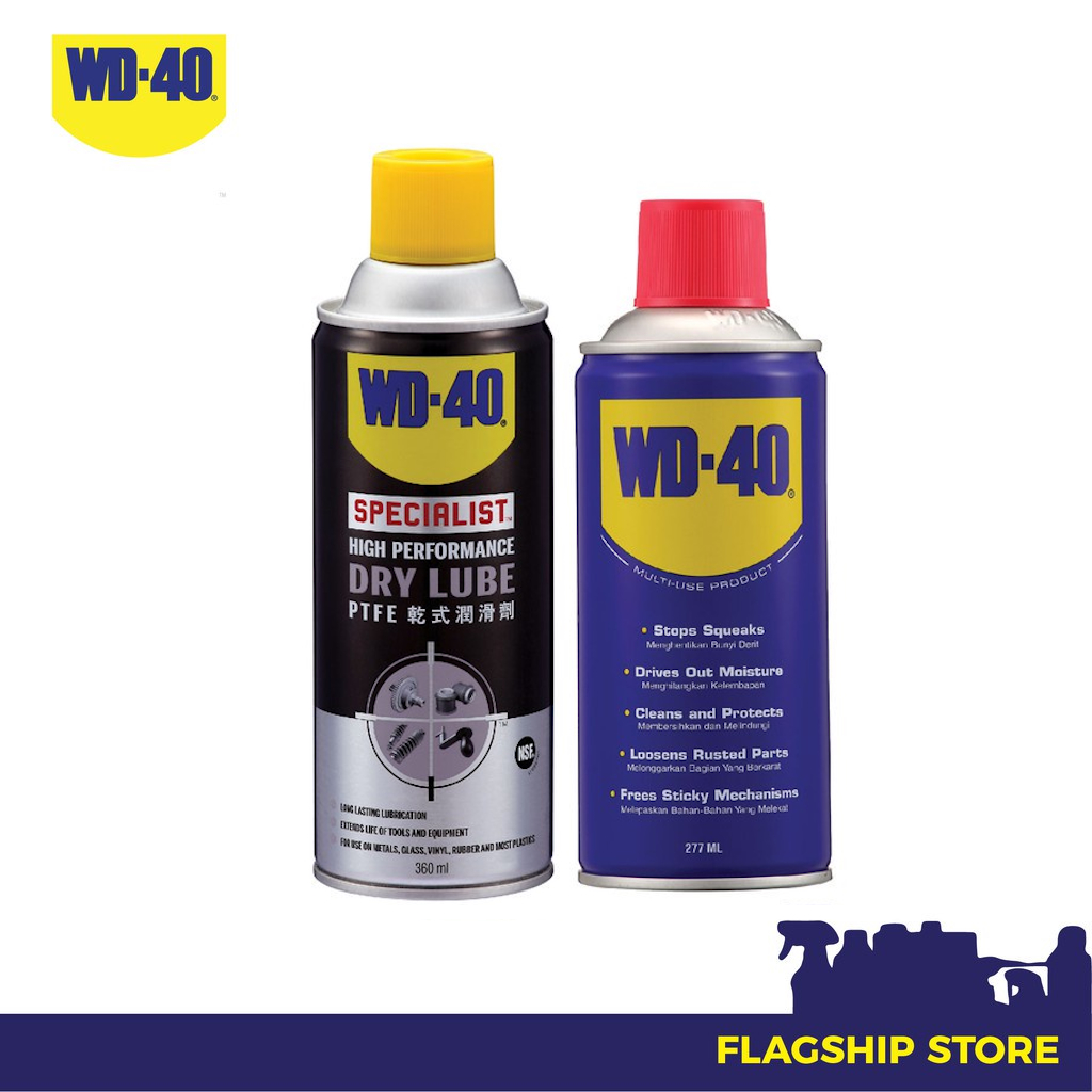 WD-40 Multi-Use Product Multi-Purpose Lubricant 277ml + WD-40 Specialist Product High ...