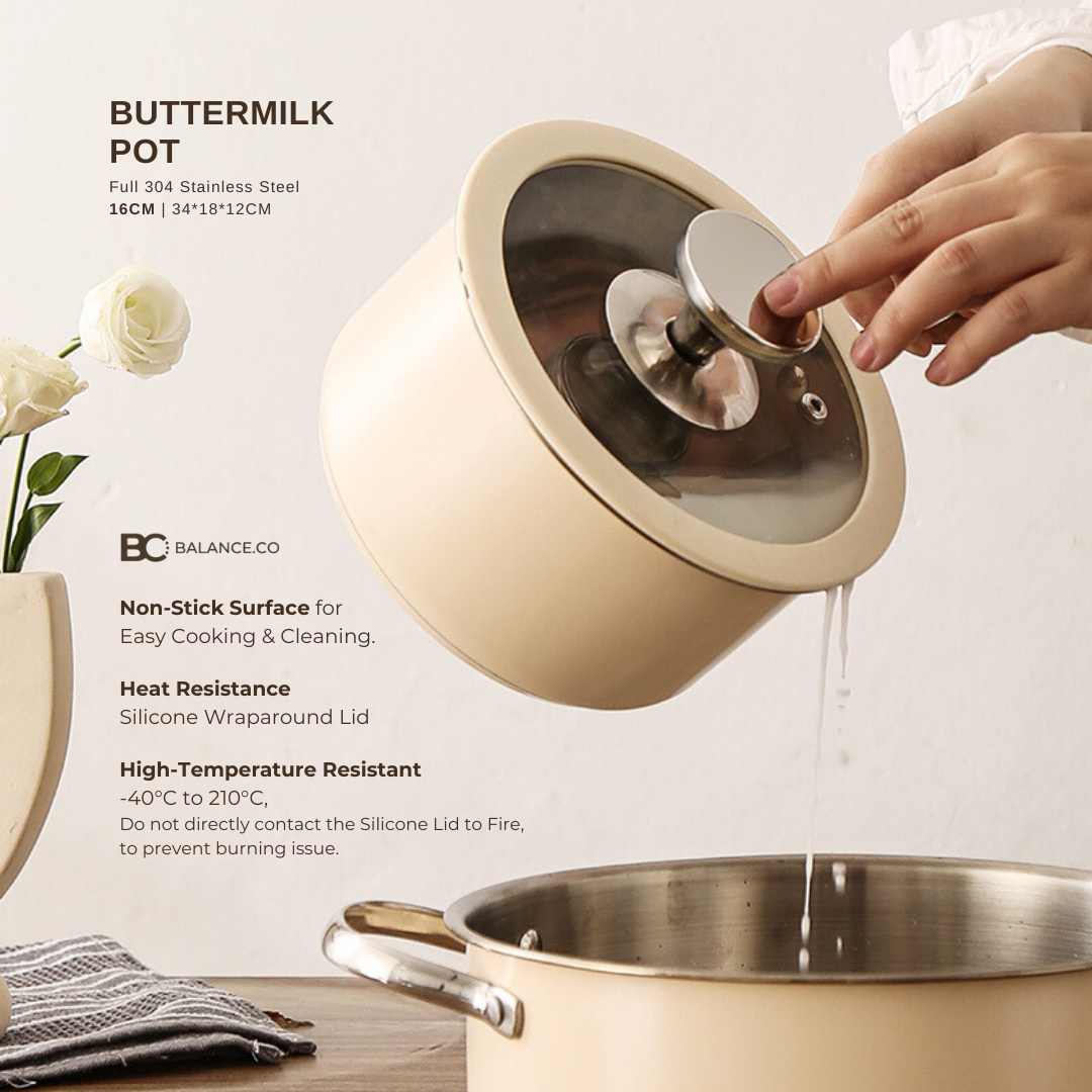 Balance.co Buttermilk Casserole NonStick Soup Pot Induction Cooker ...