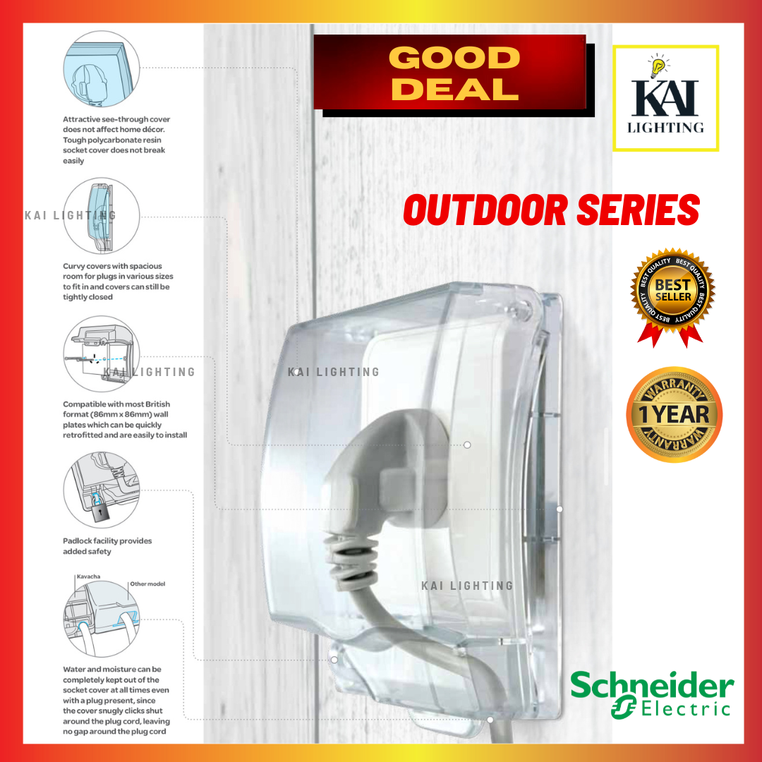 Schneider Kavacha IP55 Single Double Weatherproof Socket Cover / Outdoor Switch Socket Cover ...