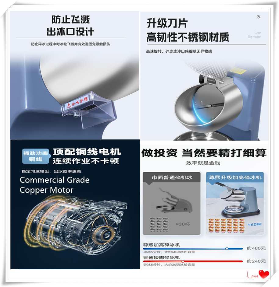 New 2 blade 2 Cover ice crusher machine ABC mesin ice shaver mesin ice ...