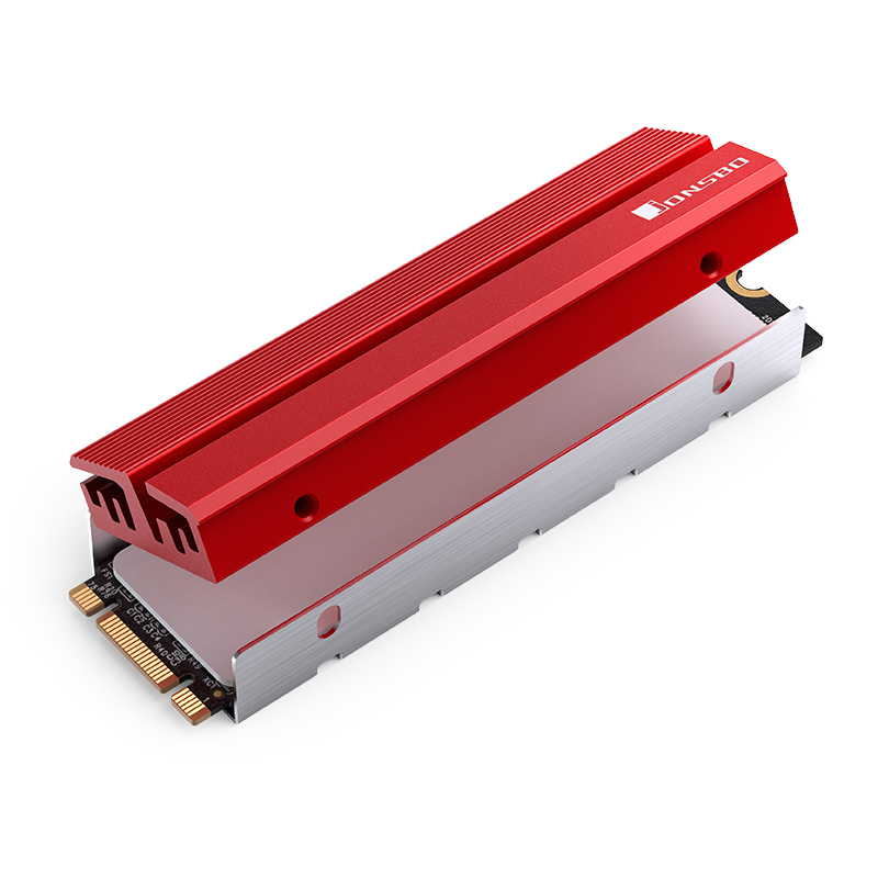 Jonsbo M.2-6 Gray/Red M.2 2280 SSD High-Performance Cooling Heatsink ...