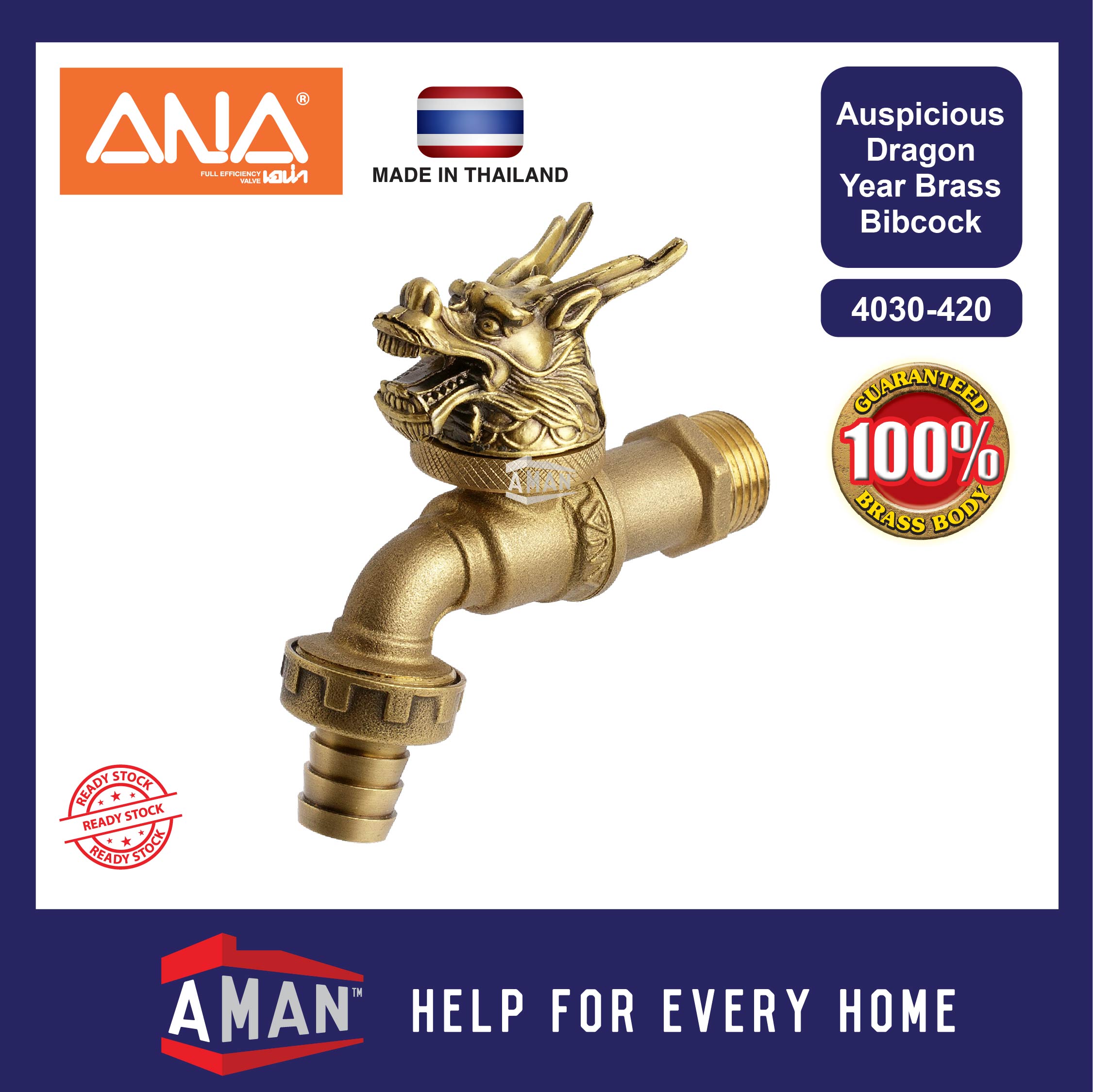 ANA Lever Bib Cock Ball Cock Aluminium Handle Washing Machine Faucet ...