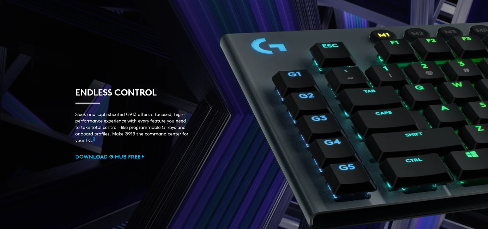 Logitech G913 LIGHTSPEED Wireless RGB Mechanical Gaming Keyboard | Low ...