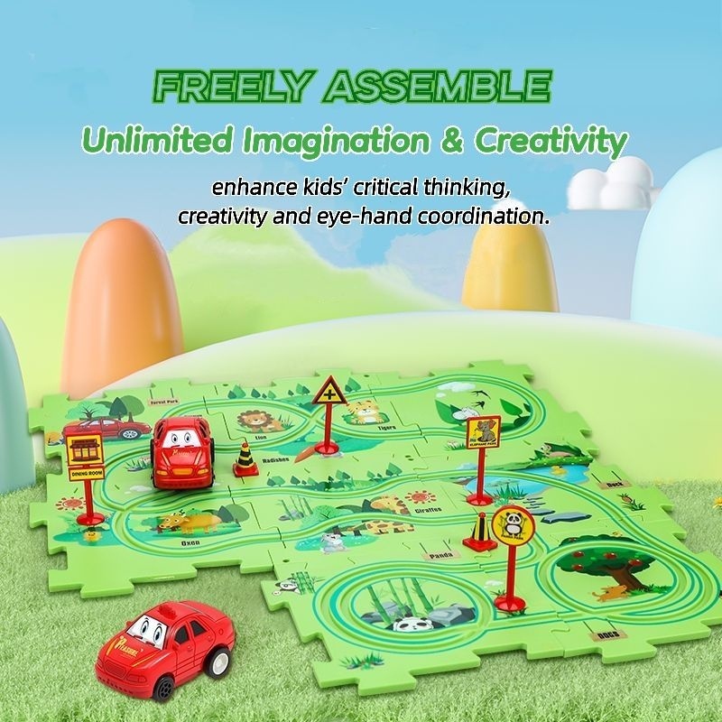 Children's Electric Car Jigsaw Puzzle Rail Car DIY Assembled ...