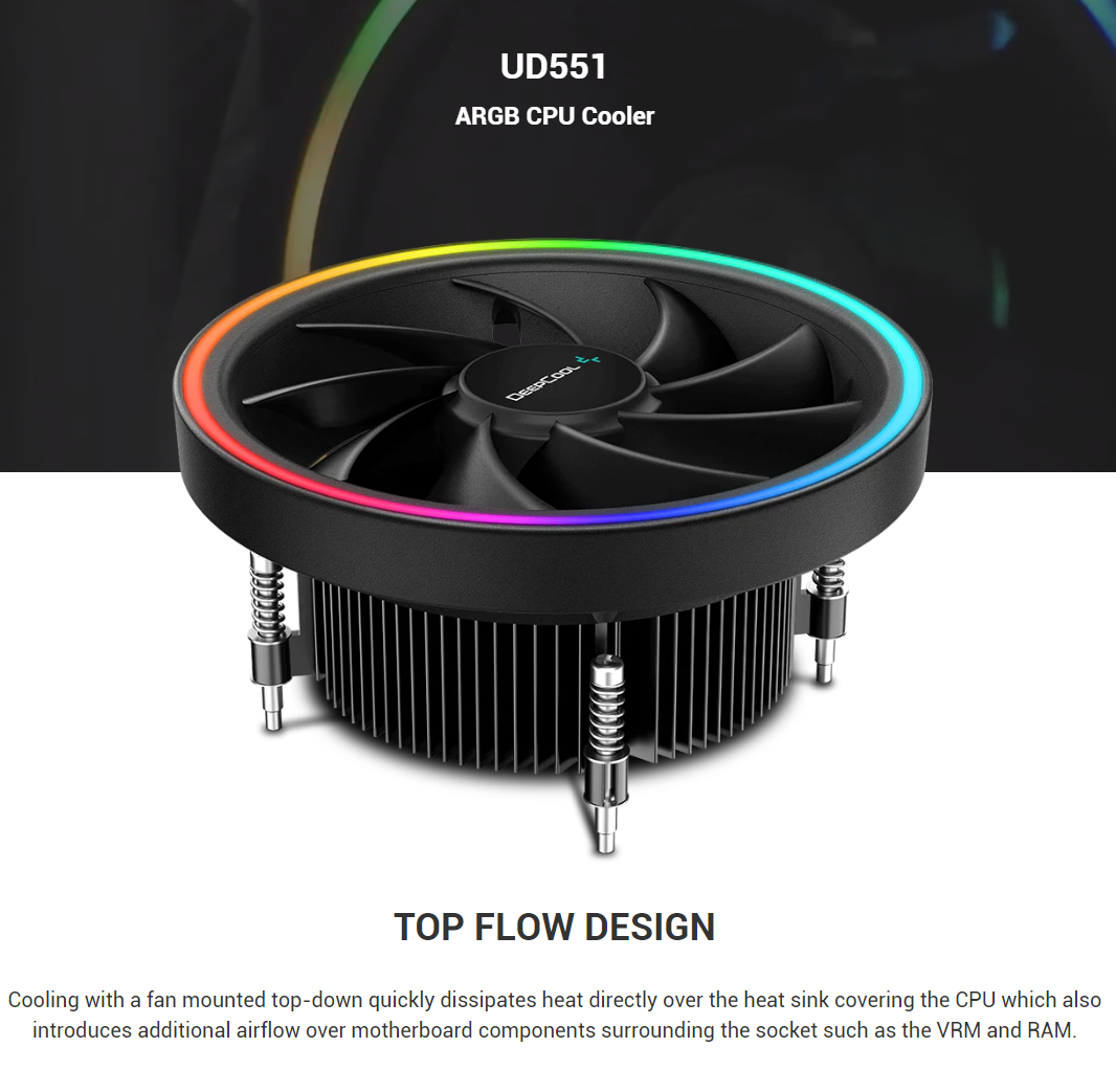 DeepCool UD551 ARGB CPU Cooler - AMD # R-UD551-BKAMAB-G-1 | Shopee Malaysia