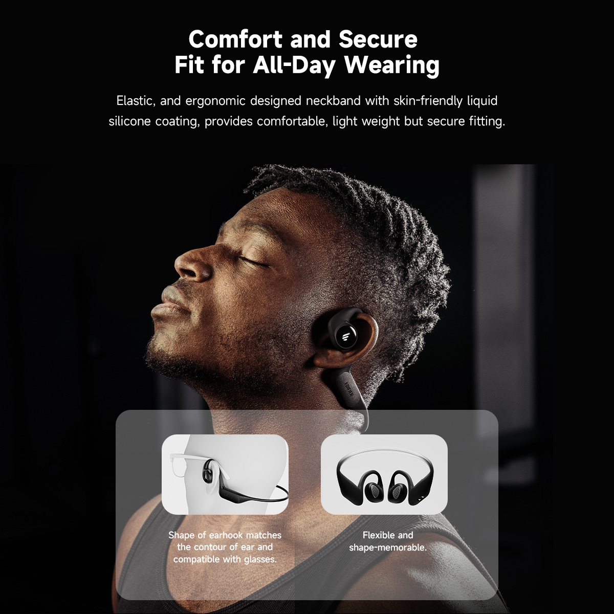 Edifier Comfo Run Open-Ear Wireless Sport Earphones with Connex ...