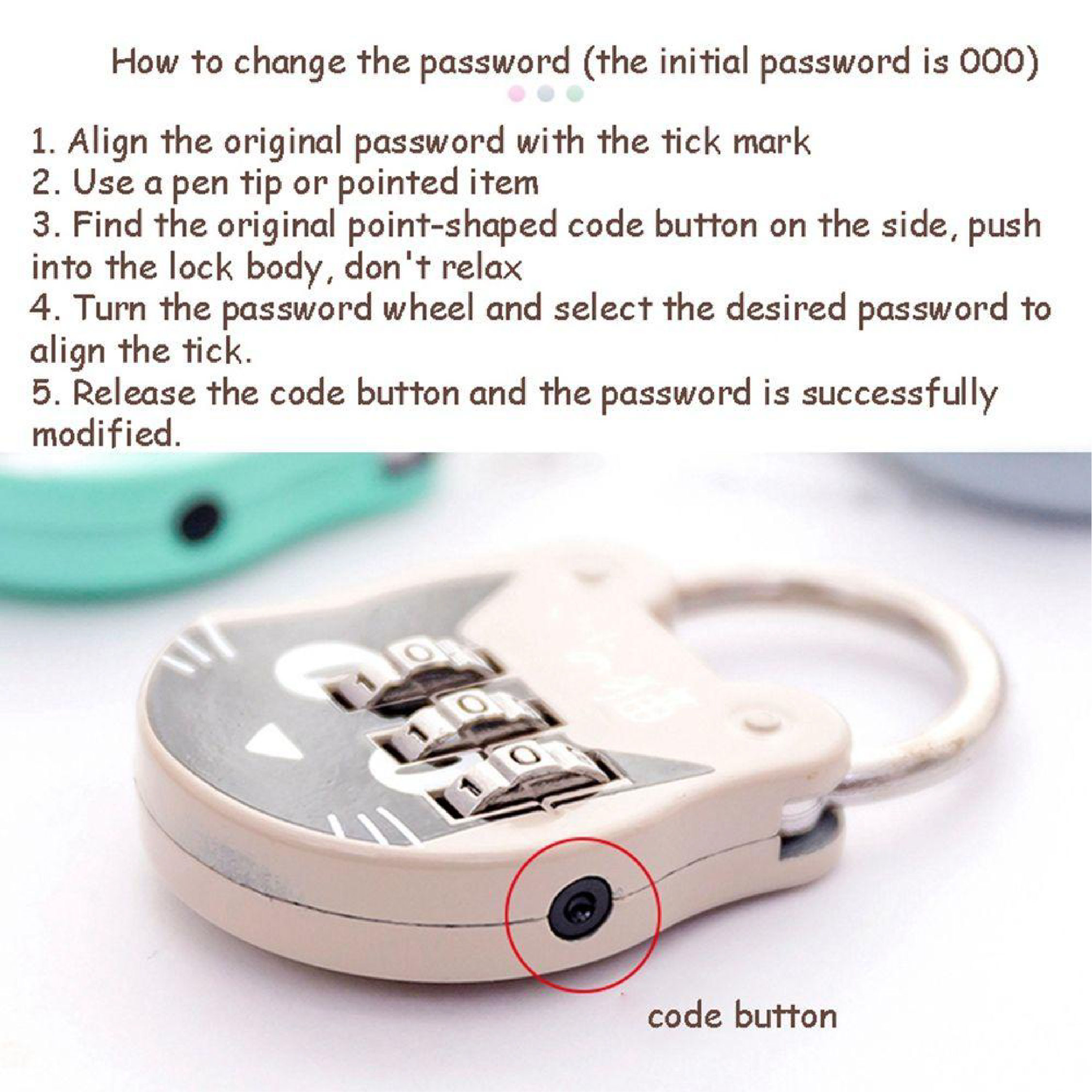 Y2K Luggage Lock 3 Digit Resettable Travel Padlock Password Lock ...