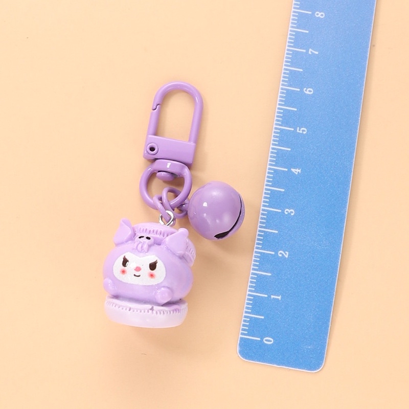 Sanrio Family Cute Cartoon Macarons Bell Ring Keychain Kuromi Melody ...