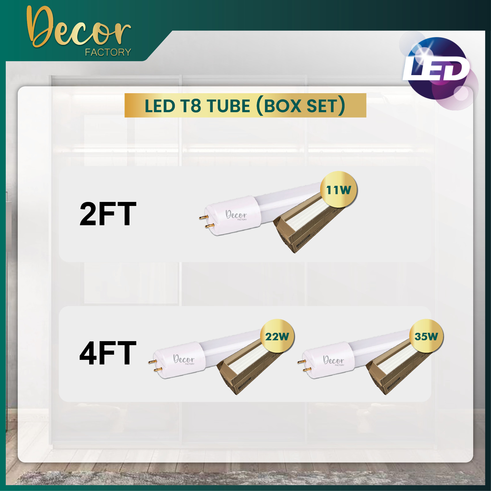 LED T8 LED Tube 2 Feet 4 Feet 11W 22W 35W Bright Lamp LED T8 Casing ...