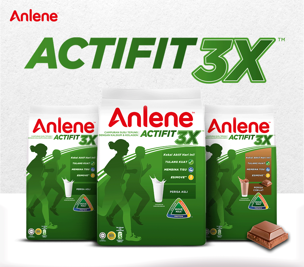 ANLENE Actifit 3X Regular High Calcium Adult Milk Powder Plain Susu ...
