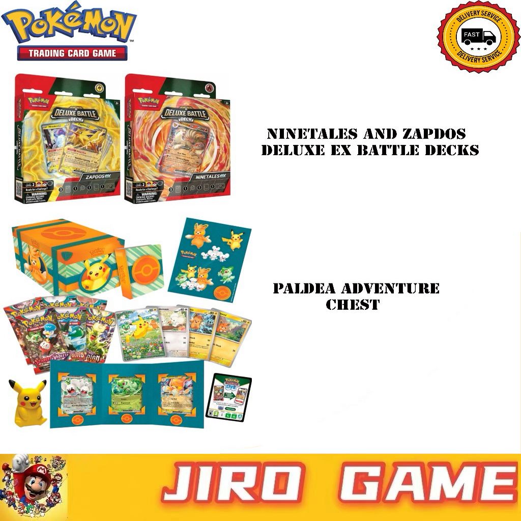 Pokemon TCG Paldea Adventure Chest / Ninetales and Zapdos Deluxe EX ...