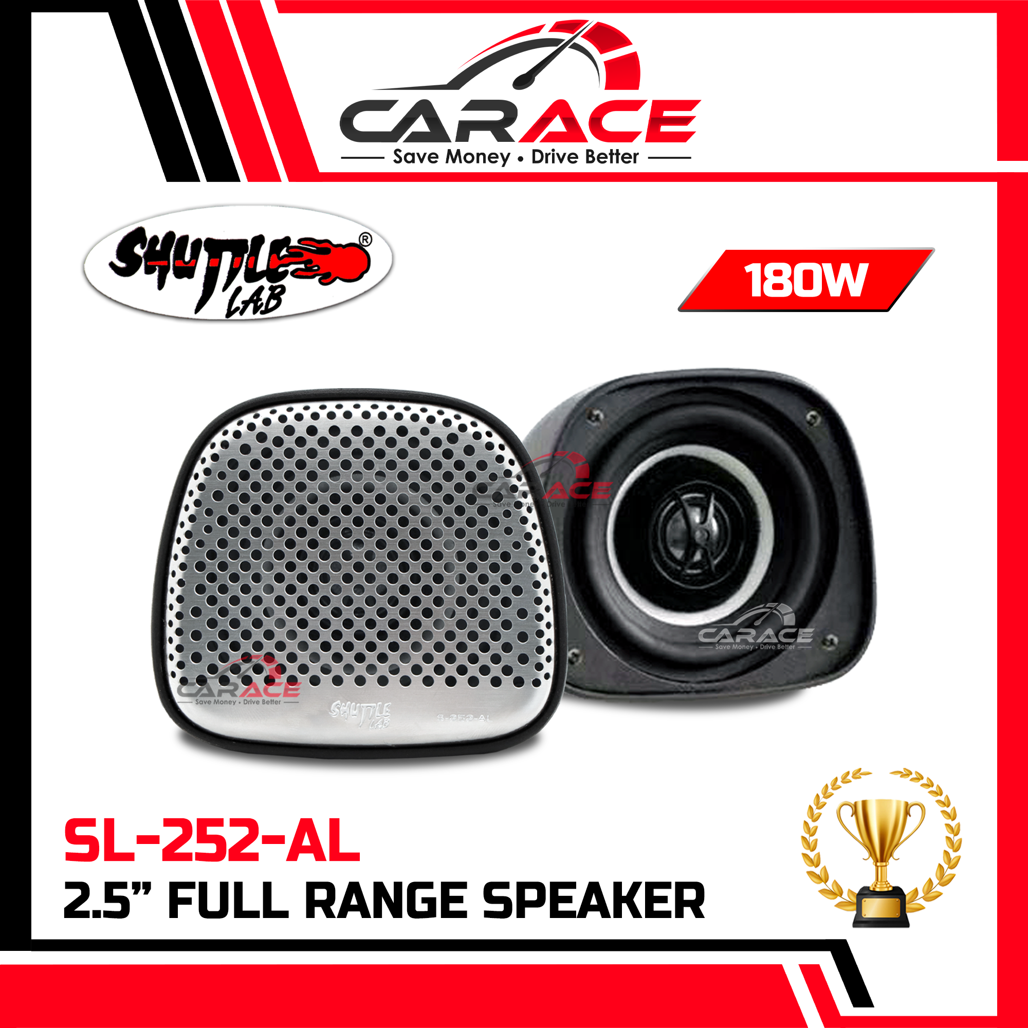 SHUTTLE LAB SL-252-AL | 2.5" Full Range Speaker 2Way Mid Range Tweeter ...