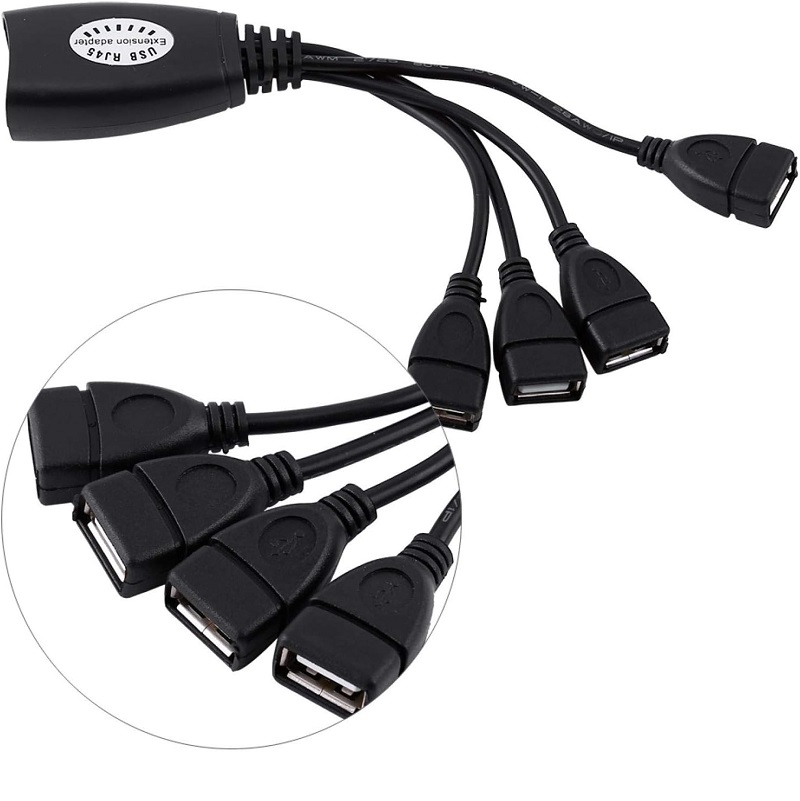 4 Ports USB 2.0 to RJ45 Hub Cable Ethernet Extender Adapter Support ...