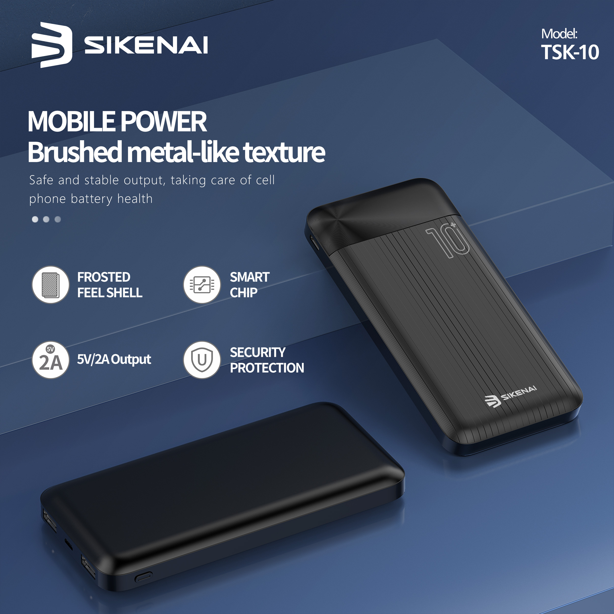 SIKENAI TSK-10 2A High Current 10000mAh Built-in Smart Chip Brushed ...