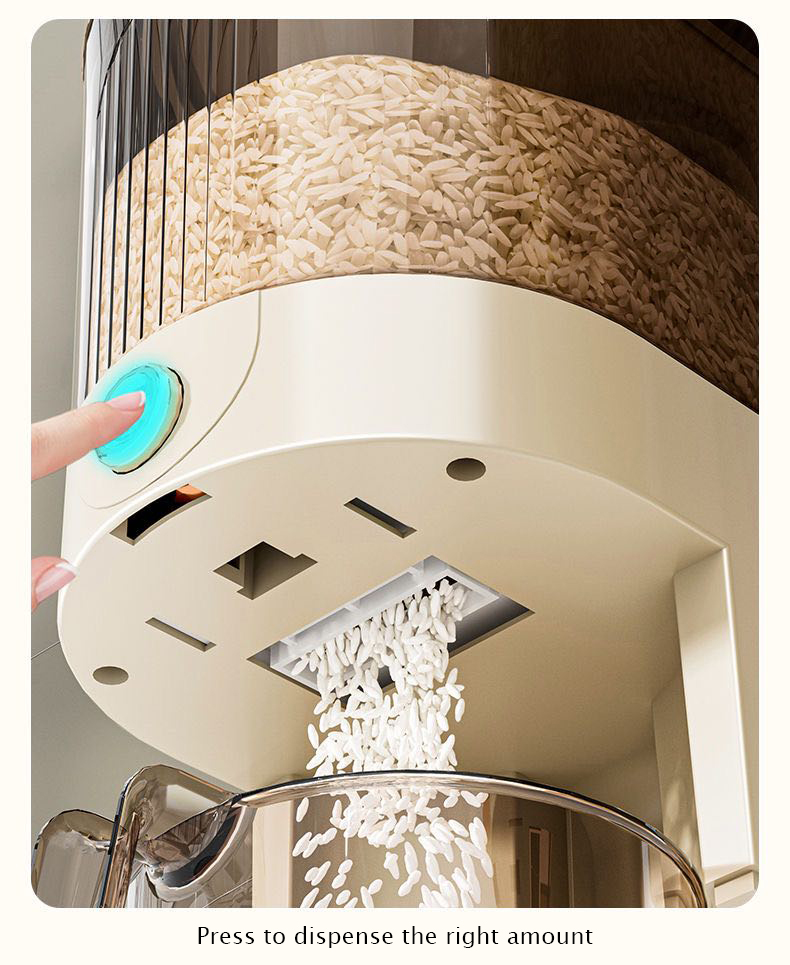 CYCF Aesthetic Minimalist Rice Dispenser Storage Tower 5/10KG with ...
