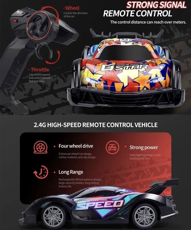 [BODY LIGHT]FEO R34 GTR Rc Car Control Car Racing Spray Effect Remote ...