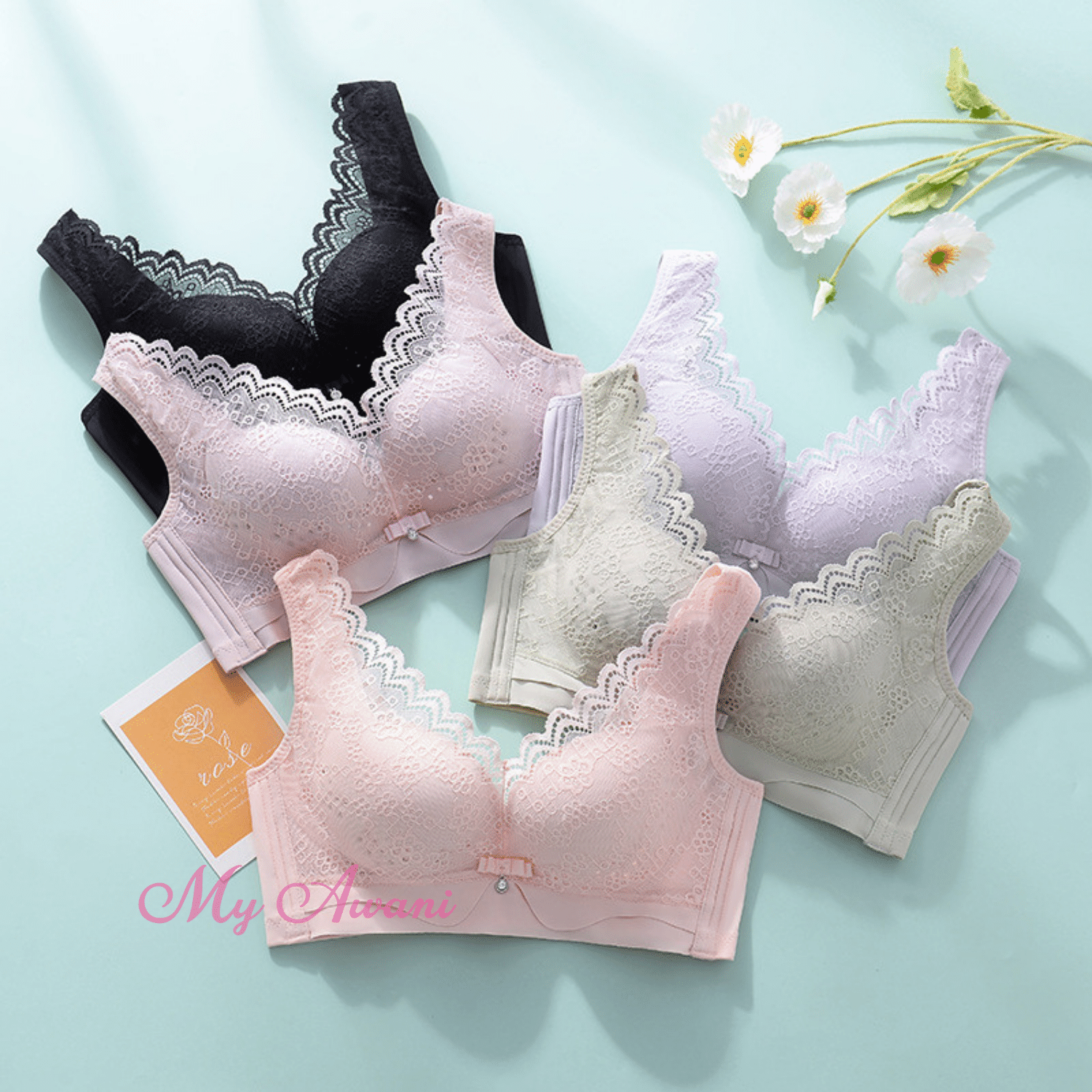 3/4 Coverage Wireless Push Up Cup C Bra 34~42 Nylon [ELENA 6698] Skin-friendly Non-Magnetic ...