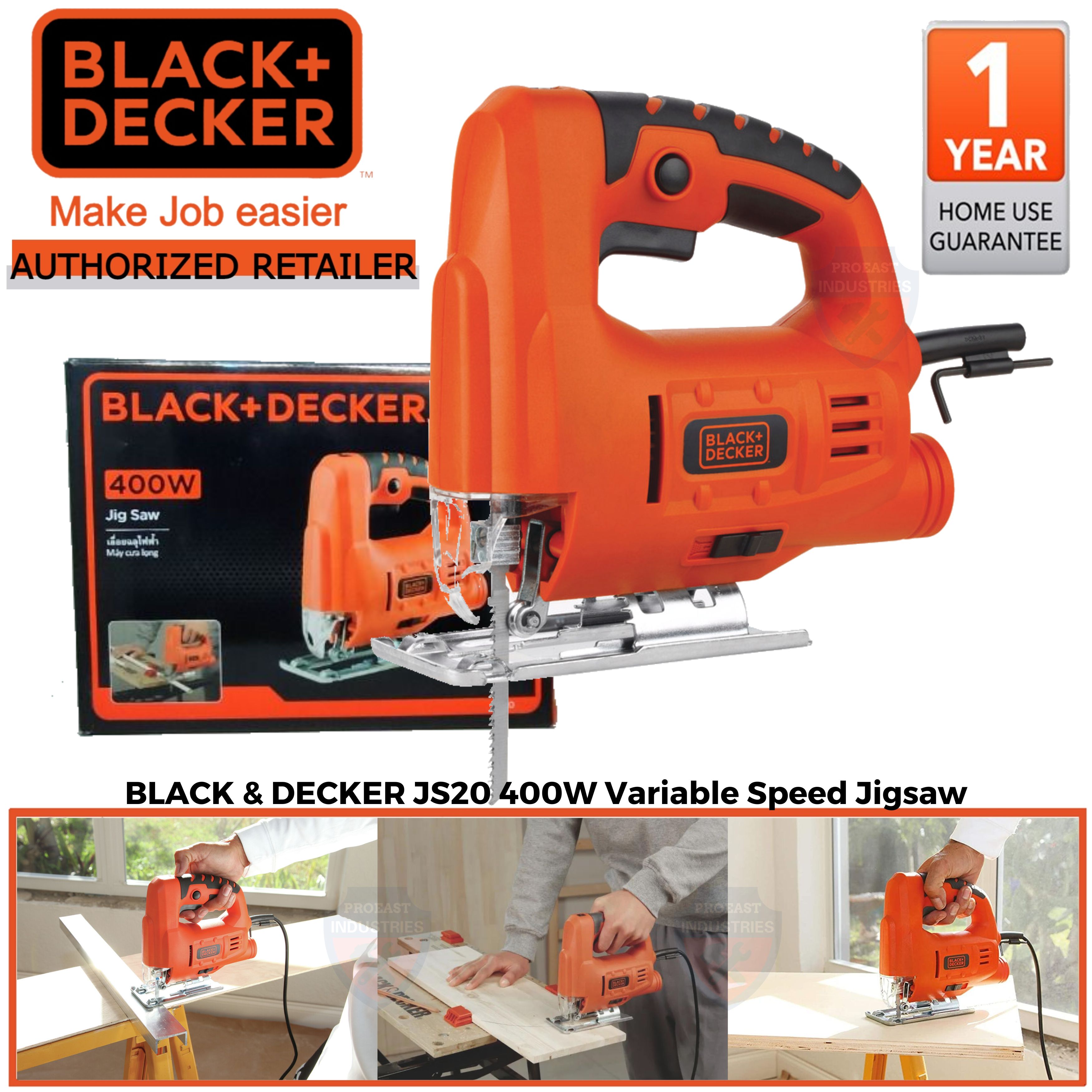 BLACK & DECKER JS20-B1 400W Variable Speed Jigsaw ( JS20 ) | Shopee ...