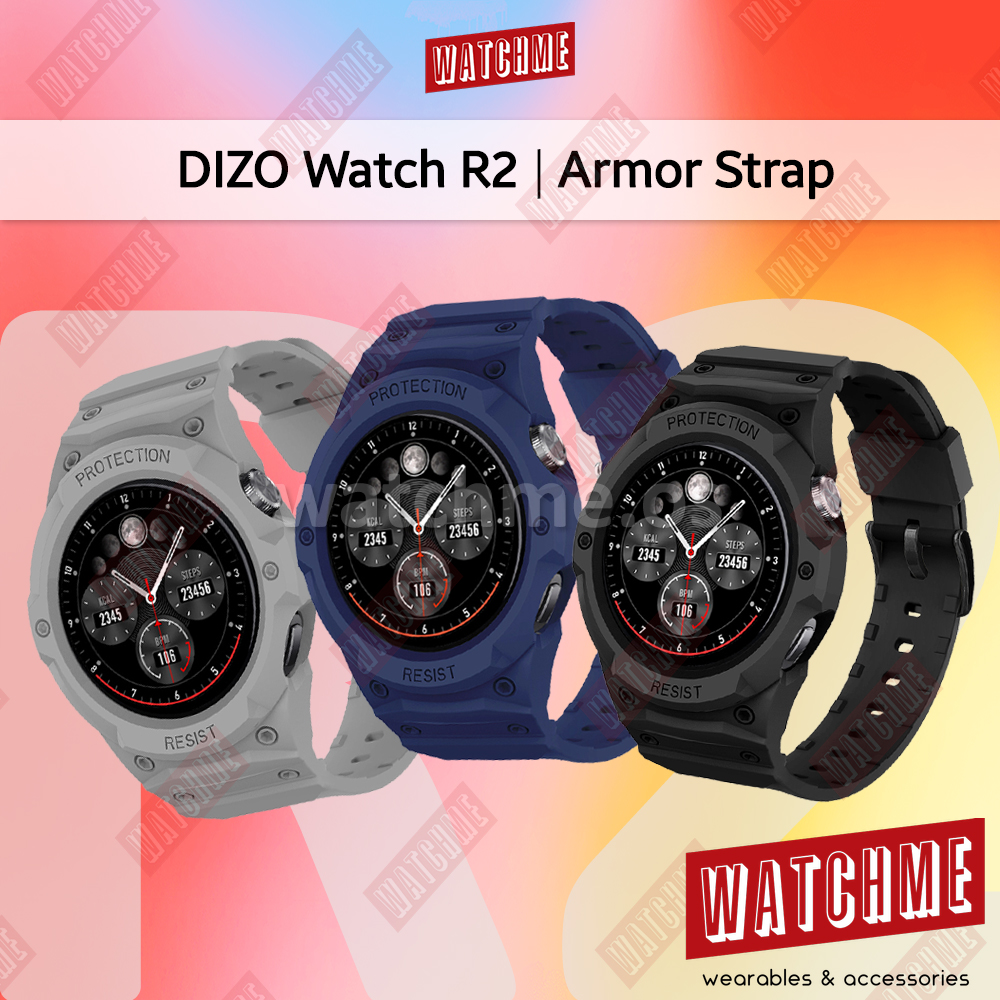 DIZO Watch R2 Armor Strap, Casio Style, 2in1 Full Protect Body Cover ...