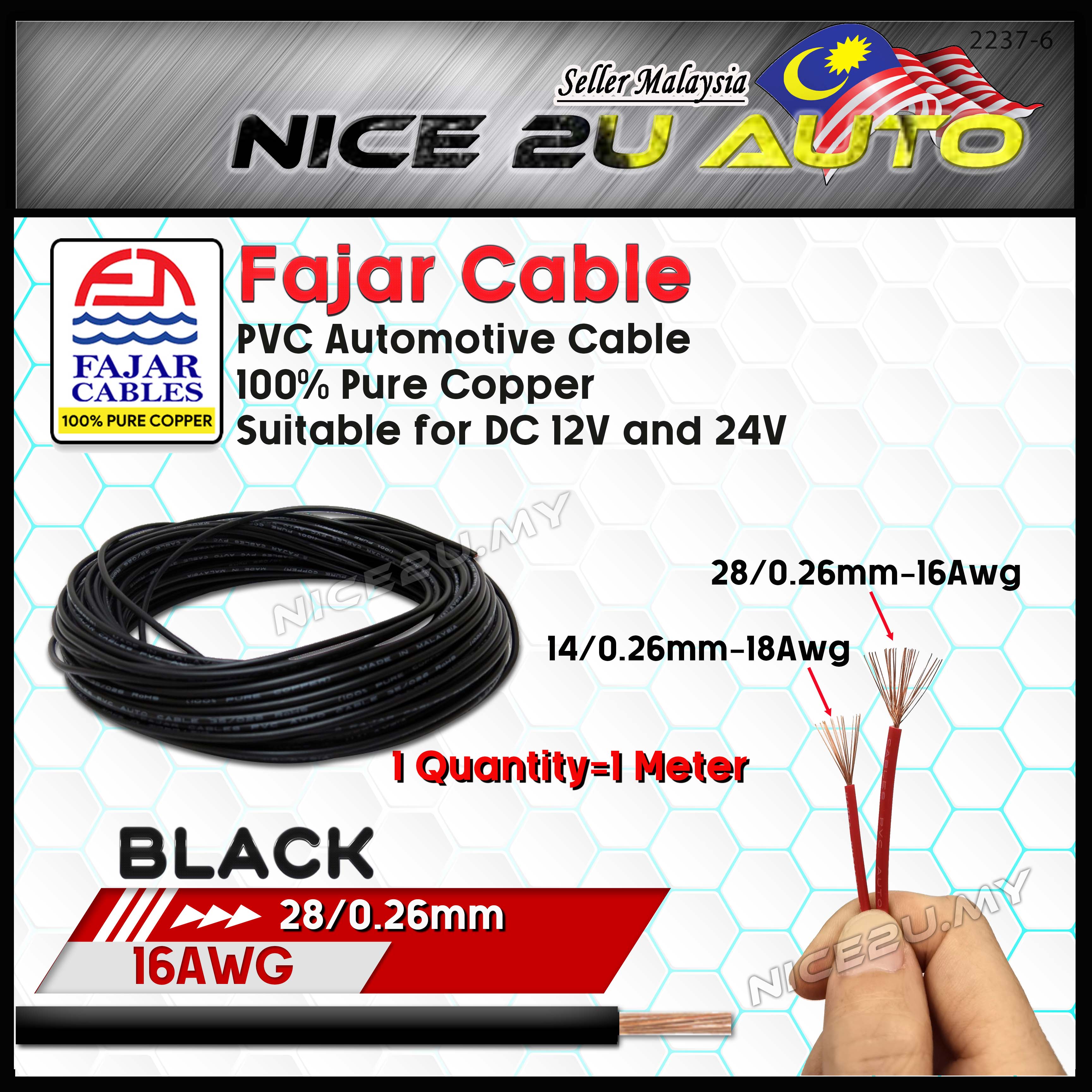 FAJAR Wire Cable Full Copper Car Motorcycle Van Lorry Truck Electronics ...