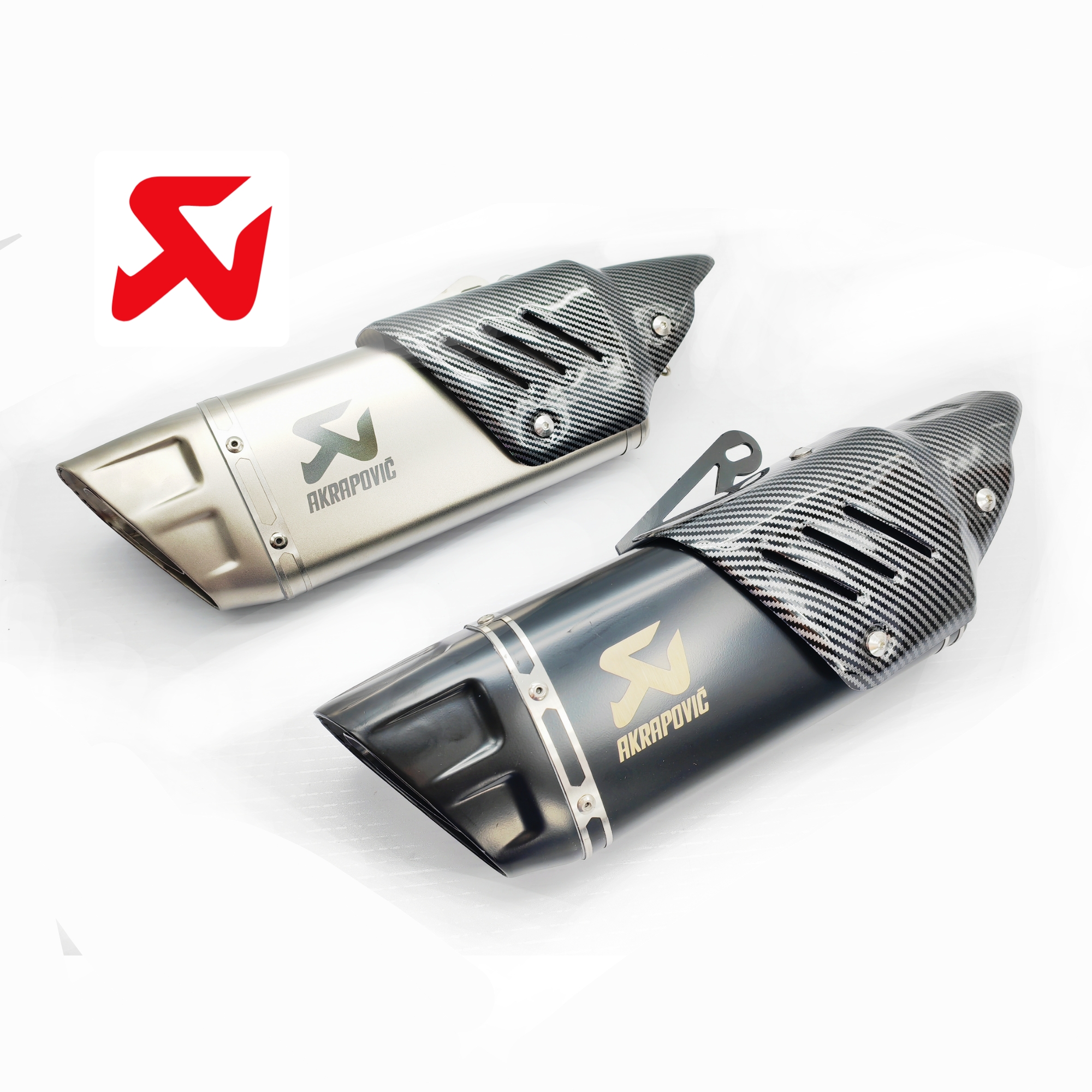 R1M Akra Universal Muffler 51mm Ekzos Tabung Black Exhaust R25 MT25 R15 ...