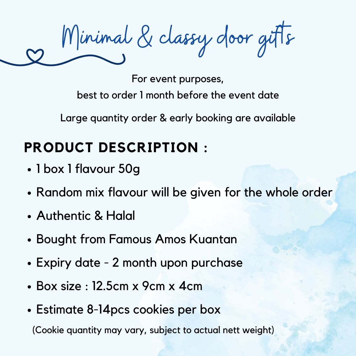 Famous Amos Classic Box 50g Fresh Cookies - Wedding Doorgift ...