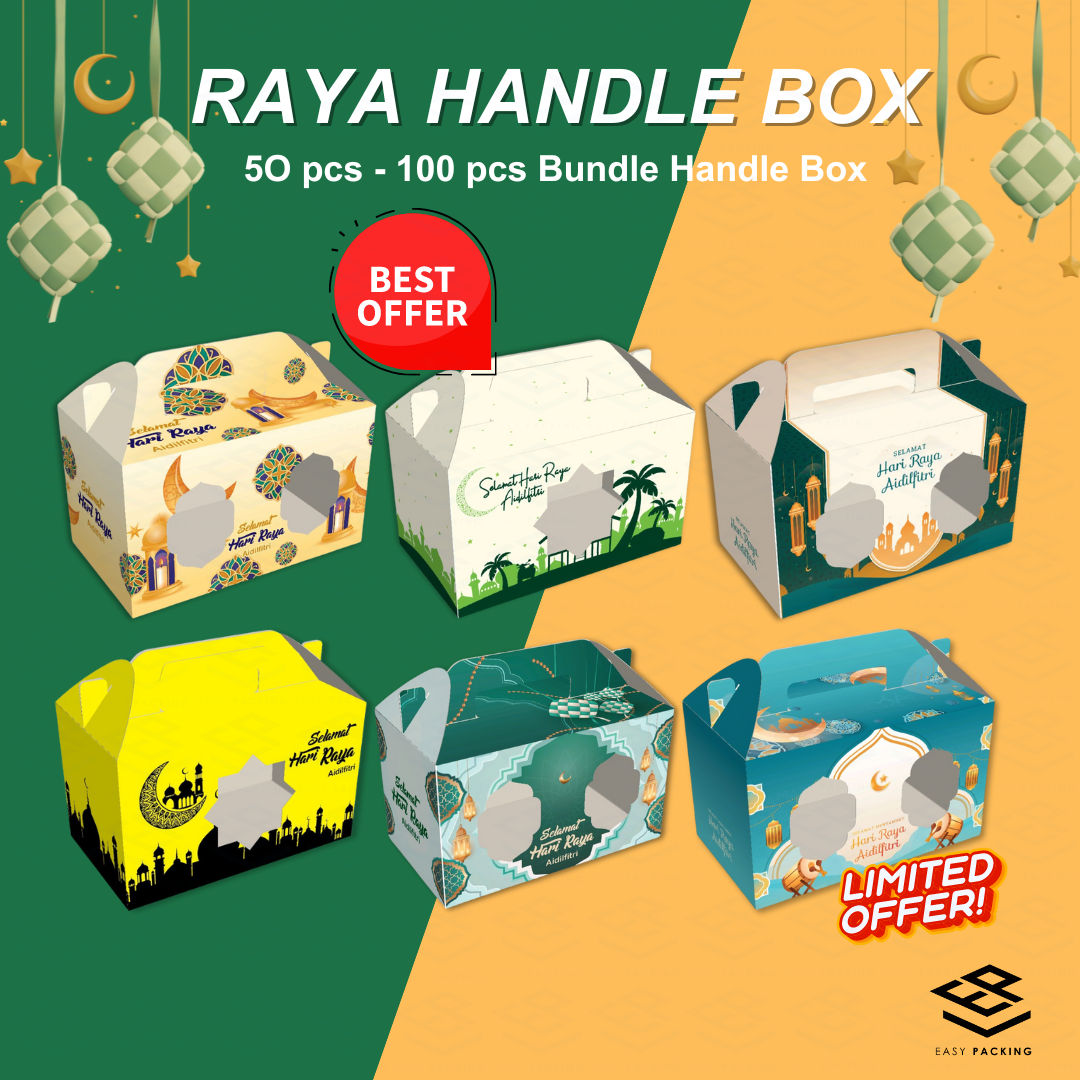 50pcs/100pcs BUNDLE HARI RAYA HANDLE BOX HARI RAYA GIFT BOX KOTAK ...
