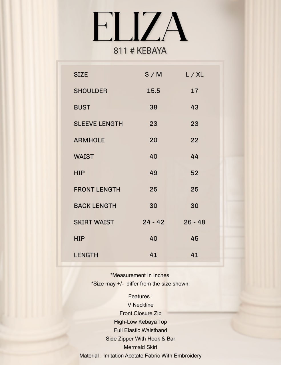 CHICCHOC ELIZA KURUNG MODEN ALA KEBAYA KLASIK FISHTAIL BERSULAM KEBAYA ...