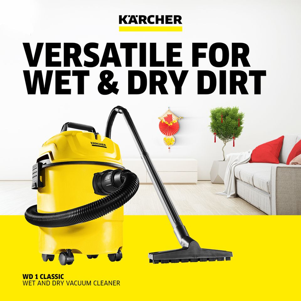 SYK Karcher WD1 Classic WD1 Wet and Dry Vacuum Cleaner Multipurpose ...