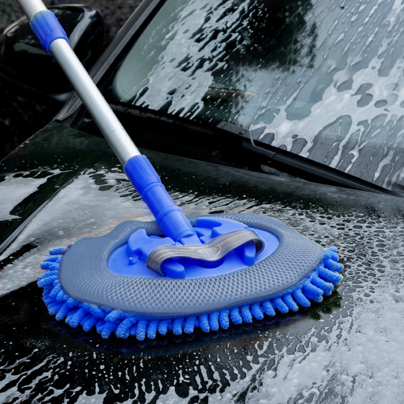 Car Cleaning Brush Car Wash Mop Three-Section Telescoping Long Handle ...