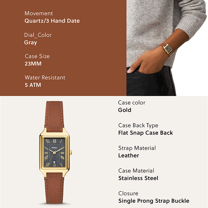 Fossil Female's Raquel Analog Watches ( ES5303 ) - Quartz, Gold Case ...