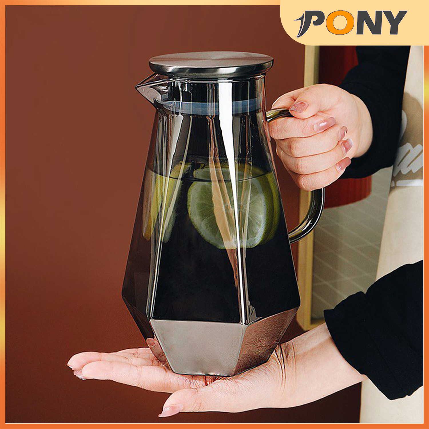 PONY cawan dan jug 7 PCS glass tea pot water jar thickened jug teko lid ...