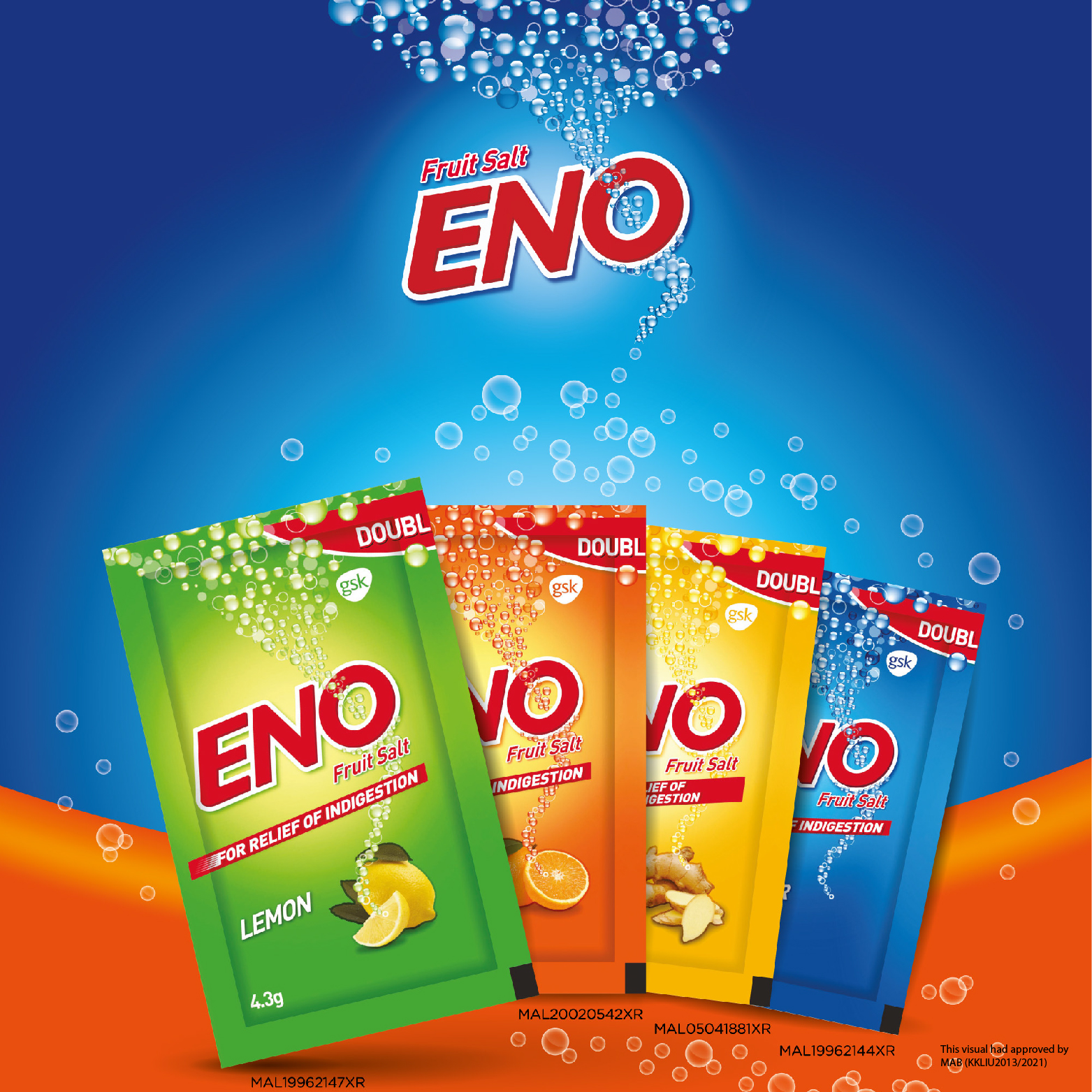 ENO Fruit Salt Orange Sachet 4.3gm Double Pack | Shopee Malaysia