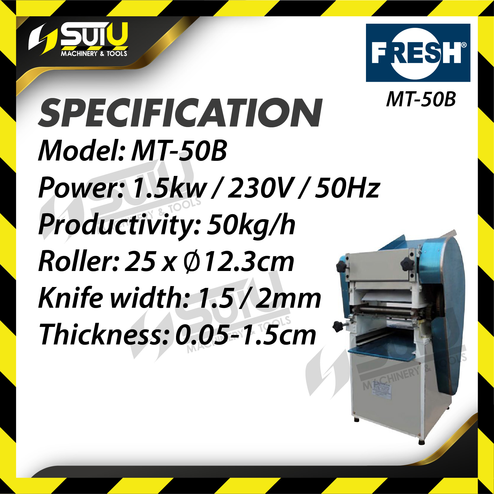 [100% ORIGINAL] FRESH MT-50B / MT50B (ss) Dough Sheeter & Noodle ...