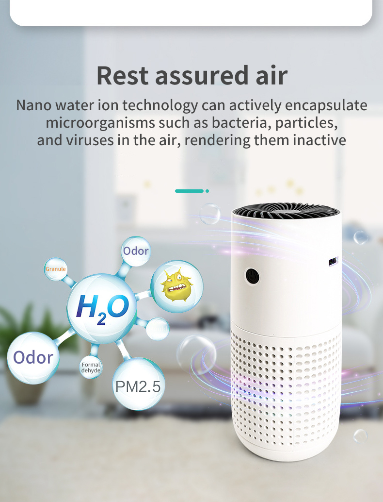 HGV E260 Smart Mini Air Purifier Effective HEPA Filter USB Rechargeable ...