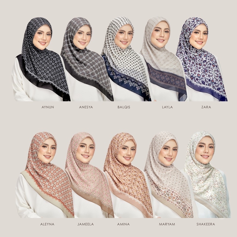 [READYSTOCK] Tudung Ruffle Malika Printed Cotton Voile Tudung Bawal ...
