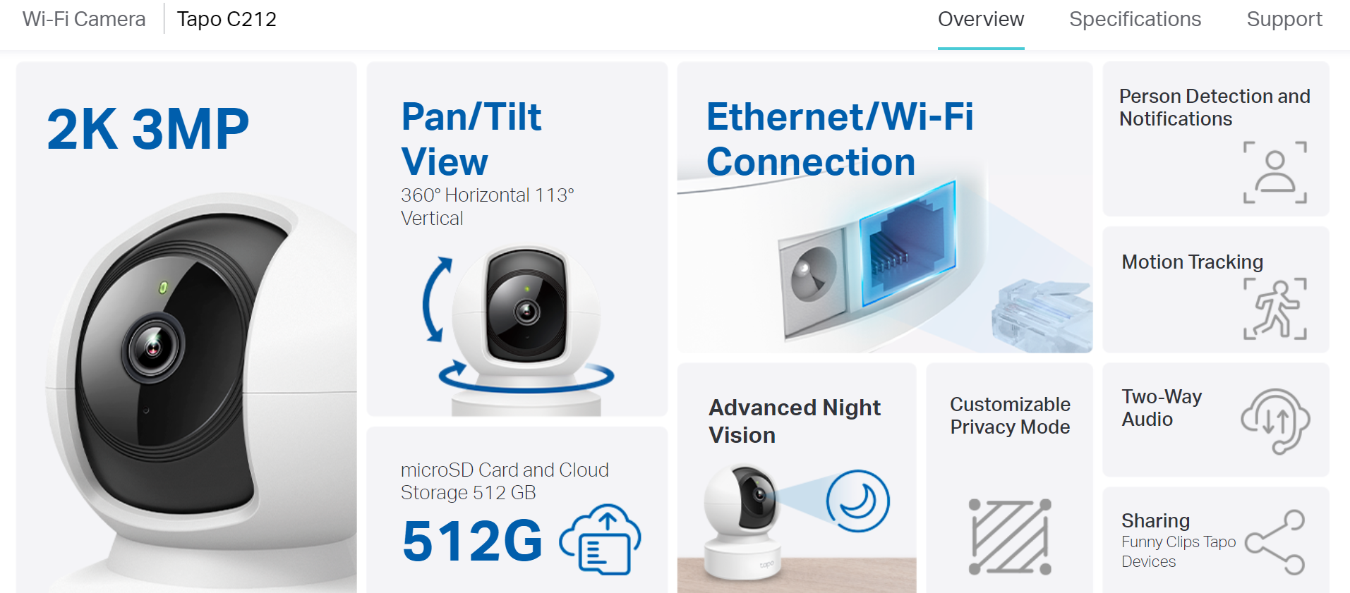 TP-Link Tapo C210/C212/C220 Pan/Tilt Home Security Wi-Fi Camera ...