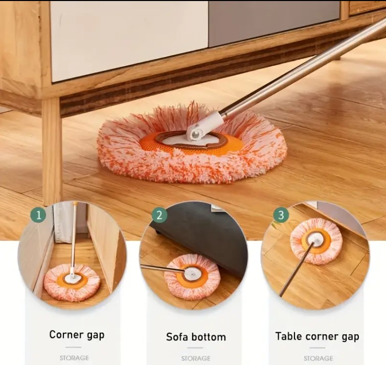 **HOT SELLING** Mop Flat Bunga Matahari Pembersih Mop Pembersih Mop Berputar 360° Dinding Boleh ...