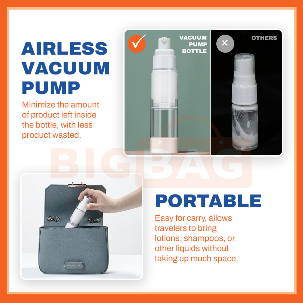 Travel Bottle Airless Pump Bottle Spray Bottle Botol Travel Pump Bottle ...