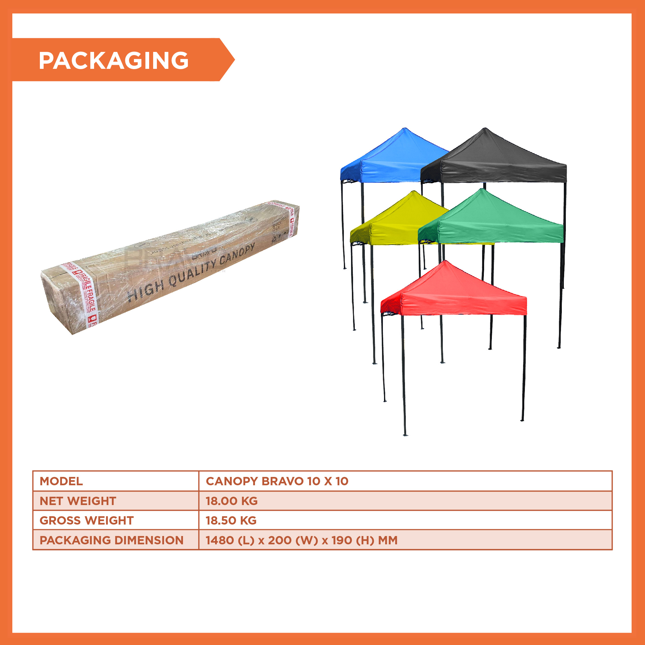 Bravo Canopy Kanopi 10x10 Canopy Canvas Khemah Niaga 10x10 Khemah Pasar ...