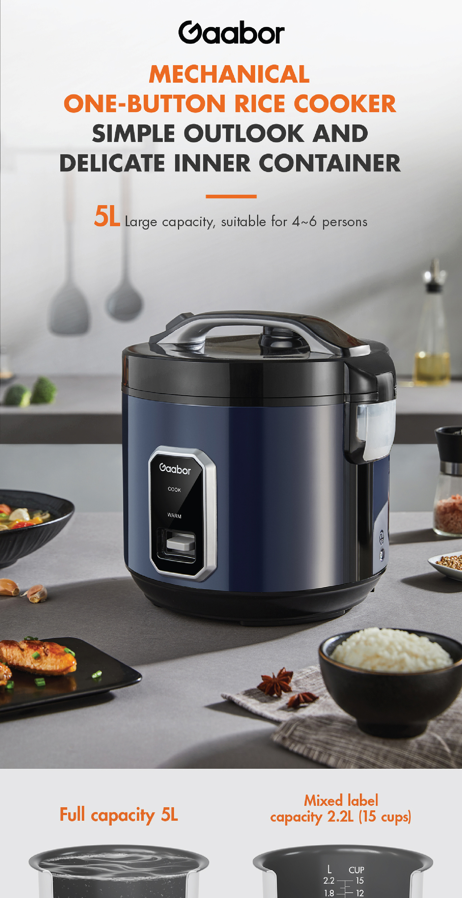 Gaabor Steaming & Cooking Large Capacity Electric Multifunctional Fast ...