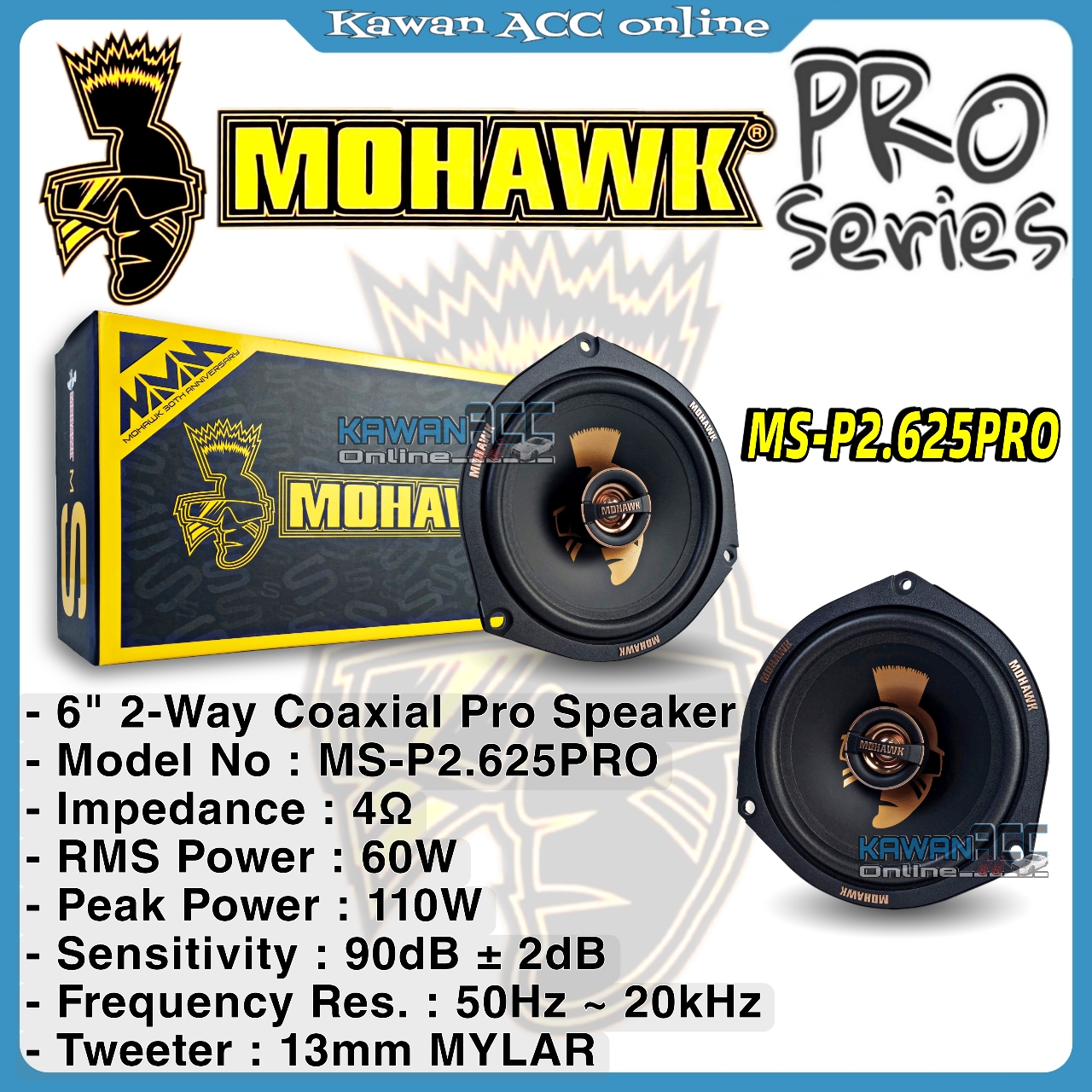 MOHAWK Perodua Viva Plug & Play Speaker 6'' inch (2way 625/ 6'' Bass Mid ) Car Audio Sound ...