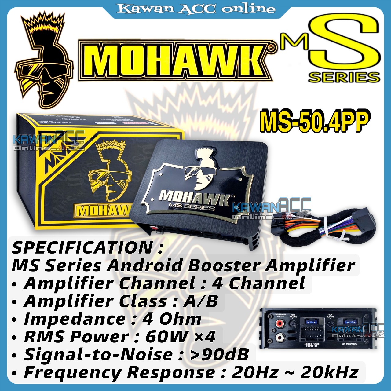 MOHAWK DSP MS-Series 4-Channel Plug & Play Booster Car Amplifier **100 ...