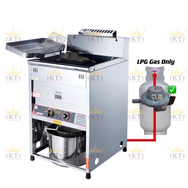 TKTT 70L 90L Taiwan Commercial Gas Deep Fryer Machine Auto Temperature Mesin Goreng Ayam Gunting ...